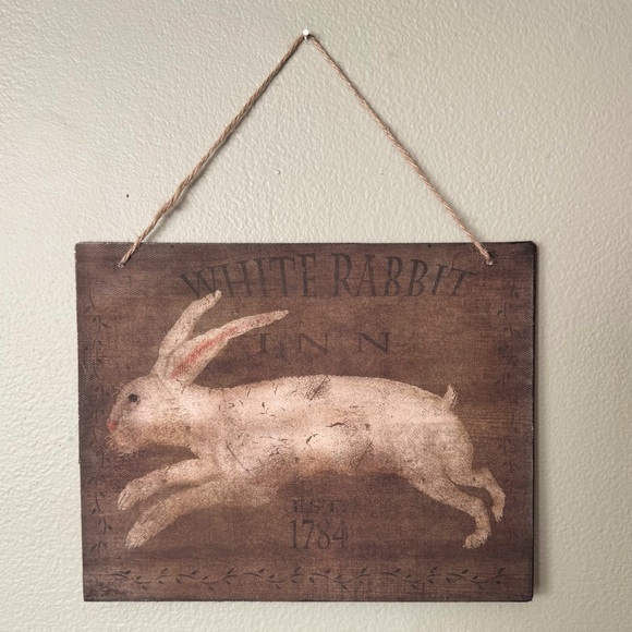 Hand Crafted | Art | Handcrafted Wall Sign White Rabbit Inn Sign8x Back ...